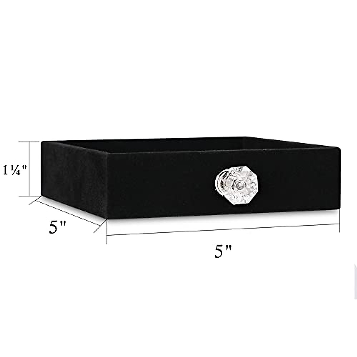 Frebeauty Acrylic Jewelry Box Clear Earring Organizer Storage Boxes,Necklace Hanging with 5 Removable Velvet Drawers Large Jewelry Display Case for Stud Rings Bracelets for Gift,(Black)