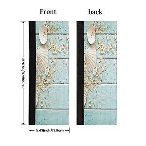 Refrigerator Door Handle Covers Set of 2 Summer Beach Wood Texture Washable Fridge Dishwasher Mocrowave Oven Door Decor Protector Handle Cover Keep Your Kitchen Appliance Clean from Food Stains