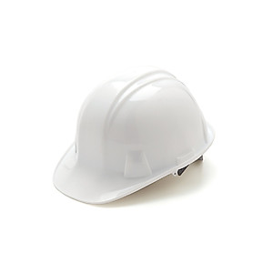 Pyramex Safety HPS14110 White Sleek Shell Cap Style 4 Pt Ratchet Suspension, one size