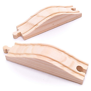 Conductor Carl Wood Train Track Expansion Packs| Compatible with Most Train Tracks| Brick Bridge -1 Count (Pack of 2)