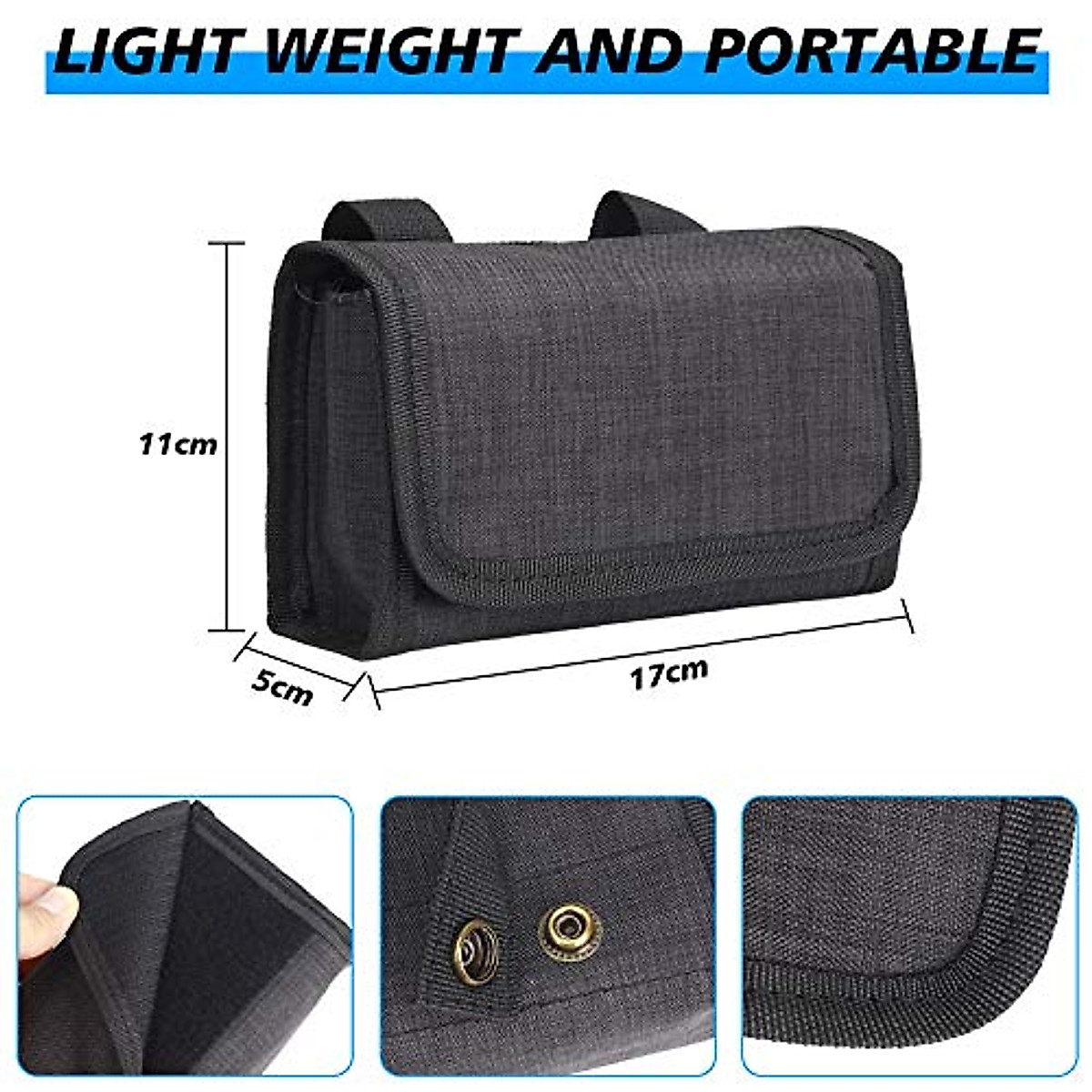 Pocket Knife Bag,Small Pocket Knife Pouch Carrier Holder,Small Oxford Tactical Knife Storage Case With 10 Slots,Knife Drawer Pocket Organizer (Black)