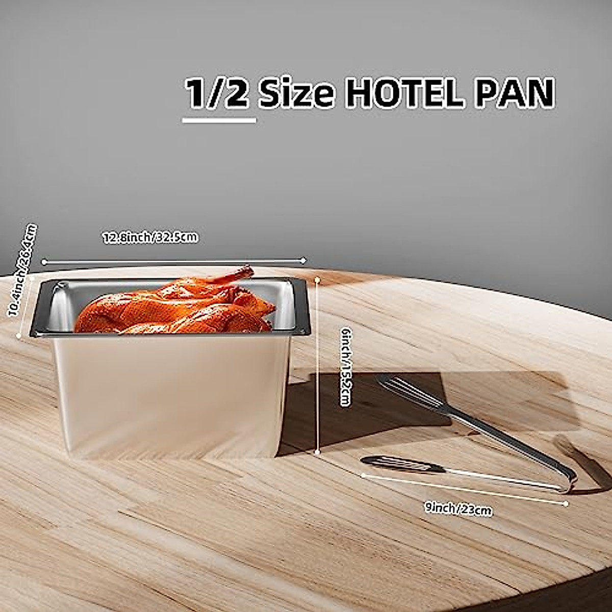 Jerlonfury 6 Pack 1/2 Size Stainless Steel Steam Table Pan, 6" Deep Hotel Pan, 0.7mm Thickness Commercial Food Pan, Steam Pan for Restaurant, Kitchen, Commercial Supplies