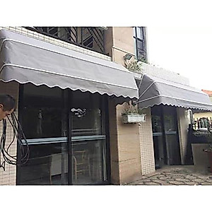 Window/Entry Awning, Front Door Canopy, Polyester Fabric Cover Snow and Rain Blocker UV Protection, Foldable Galvanized Bracket Fully Assembled (Color : Light Grey, Size : 150x60x60cm)