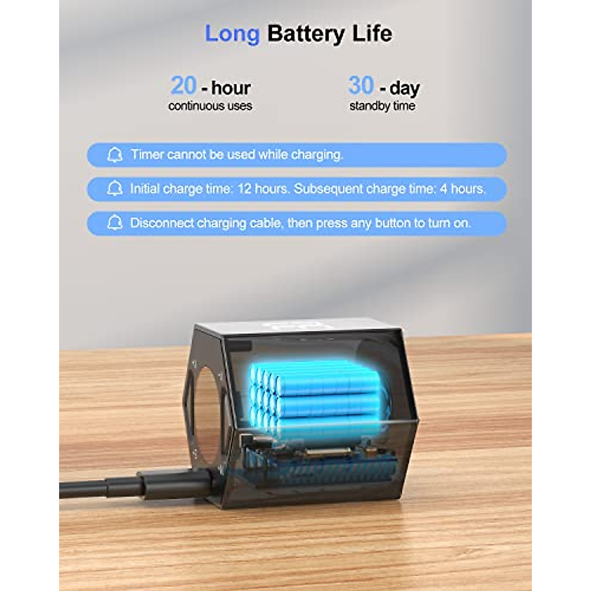 Ticktime Pomodoro Timer, Productivity Timer Cube, Hexagon Magnetic Flip Focus Timer, Mute & Adjustable Sound Alert, for Work, Office, ADHD, Study, Task, 3/5/10/15/25/30min & Custom Countdown - Gray