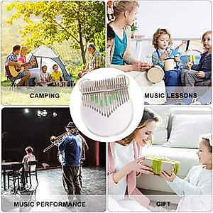 FUNLLY Kalimba Thumb Piano 21 Keys Clear, Crystal Acrylic Cute Bear Mbira Musical Instruments Kit with Engraved Notes Eva Bag Study Instruction, Gifts For Kids Adults