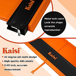 Kaisi Contour Gauge 5+10 Inch-Super Gauge Profile Tool Shape And Outline Tool supergauge Duplicator Flooring Tools Adjustable Lock Precisely Copy Irregular Shape