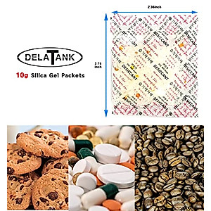 Delatank 2000cc Oxygen Absorbers Food Storage for Long Term Food Storage - (10 X Vacuum PACKS OF 4) 10g Silica Gel Packs Desiccant (10 X Vacuum PACKS OF 1)