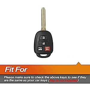 EYANBIS Silicone Key Fob Cover Fit for Toyota Camry SE LE Avalon Corolla RAV4 Venza Highlander Sequoia Scion HYQ12BDM | Car Accessories | Remote Key Protection Case - Black & Blue