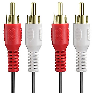 Fosmon 2-RCA Male to 2-RCA Male (6 FT), Dual 2 RCA Cable, Stereo Audio 2RCA Cord Male to Male Connector