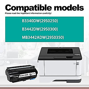 (2 Pack, Black) Compatible B3340 B341000 Toner Cartridge Replacement for Lexmark B3442dw B3340dw MB3442adw Printer Toner Cartridge, by Sold XENONK