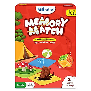 Skillmatics Board Game - Memory Match Shapes, Fun & Fast Memory Game for Kids, Preschoolers, Toddlers, Gifts for Boys & Girls Ages 3, 4, 5, 6, 7