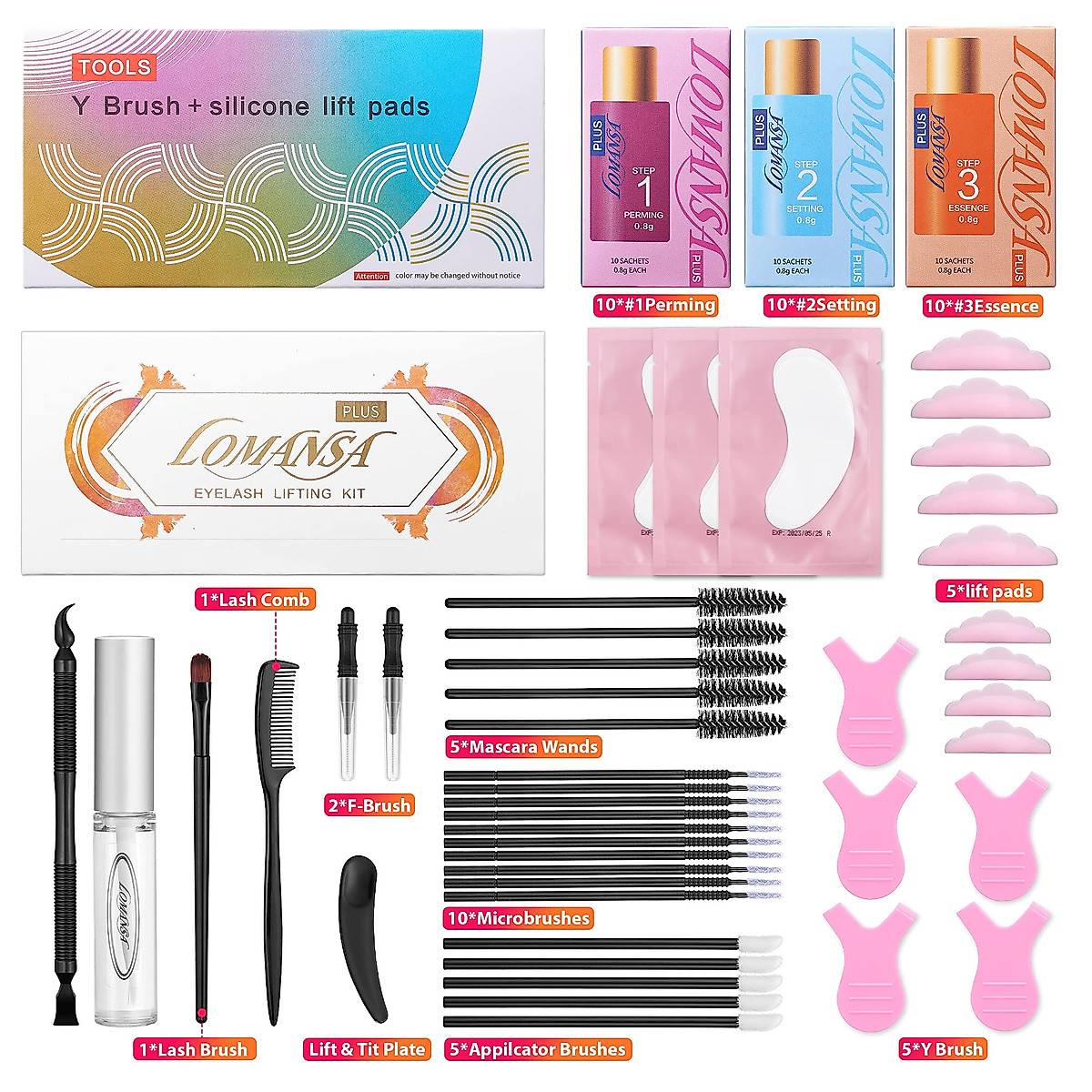 Lomansa Lash Lift Kit, Brow Lamination Kit, Instant Lifting Perming Curling for Fuller Thicker Eyelashes Eyebrows with Full Tools