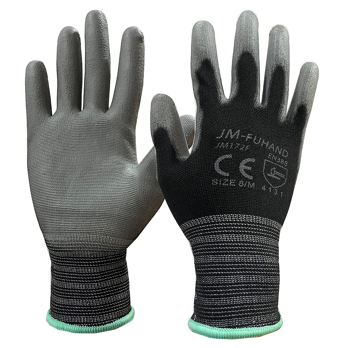 JM-FUHAND Anti static(ESD) work gloves for PC building-2 Pairs,Thin and lightweight all purpose work gloves,Ideal for Light Duty Work.(Large, Black/Grey)
