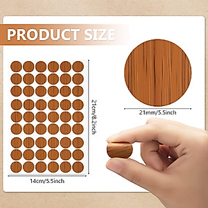 864 Pieces Screw Covers Wood Stickers for Furniture, 0.83 Inch Screw Hole Stickers Waterproof PVC Cover Caps Adhesive Wood Grain Stickers for Screw Holes Wall Cabinets Bookcase Desk (Basic Color)