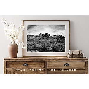 Black and White Photography Print (Not Framed) Picture of Organ Mountains near Las Cruces New Mexico Chihuahuan Desert Wall Art Southwest Decor (4" x 6")