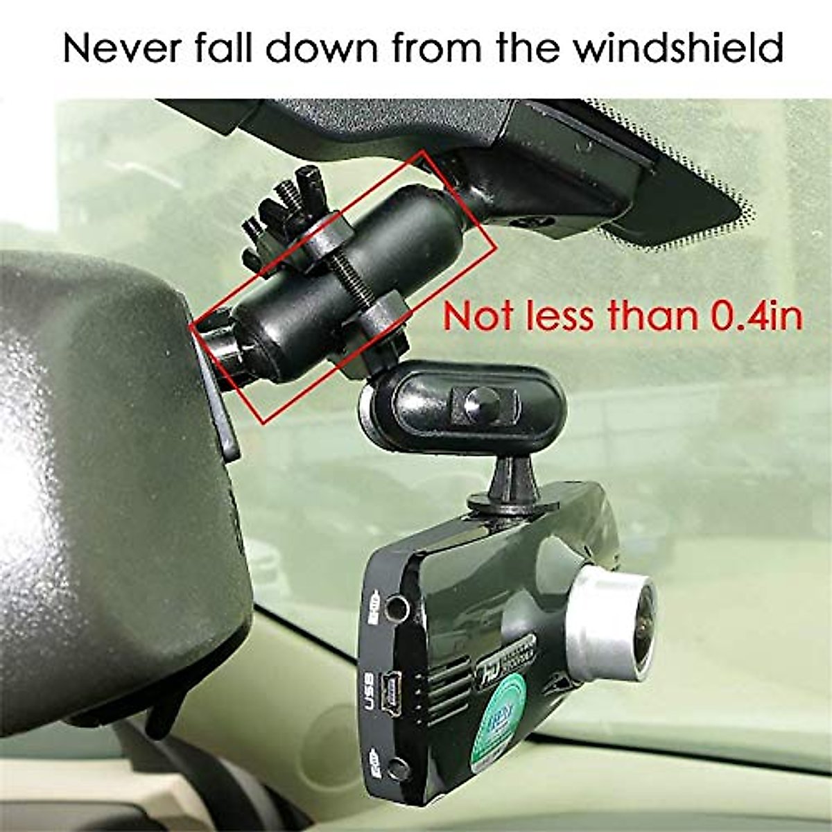 Dash Cam Mount Holder - Mirror Mount, Come with 10+ Different Joints, Compatible with APEMAN, Falcon F170, Old Shark, Peztio, Rexing V1P, Roav, UGSHDI, Z-Edge，YI，Kdlinks X1, and Most Dash Cameras /GPS