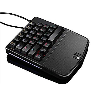 XYLXJ One-Hand Mechanical Keyboard, Wired Gaming Keyboard, 28-Key LED Backlight, Blue Switch, Ergonomic Wrist Strap, for PC Laptop