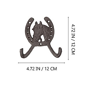 Gadpiparty 4pcs Hats Key Decor Kitchen Hoof Towels The Mug Prong Cast Utility for Duty Design Antique Shaped Bathroom Hanger Wall Style Rack Metal Cap American Wall- Rustic Bath Stylish