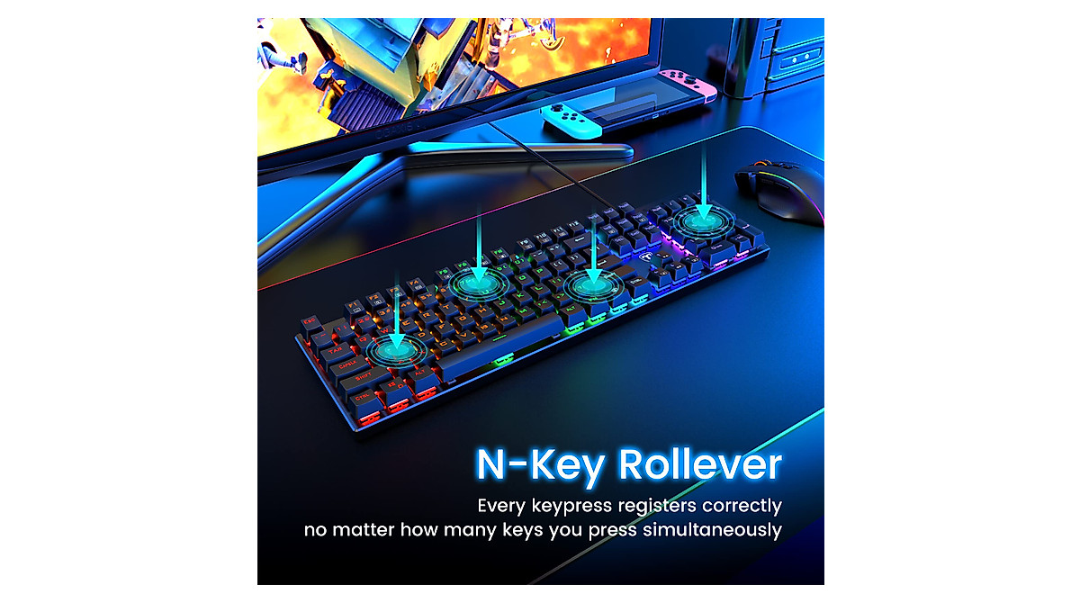 RisoPhy RGB Mechanical Gaming Keyboard - Ultra-Slim Design