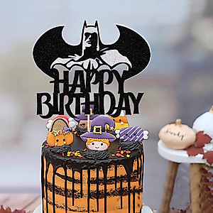 Arolykubay Bat Hero Happy Birthday Cake Topper, Kids Hero Cartoon Theme Party Cake Decoration