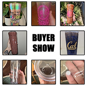 sweet grain Snow Globe Tumblers(4 Pack) - 24oz Double Wall Acrylic Tumblers for Snow Globe Cups with Pre Drilled Hole, Lids, Straws and Hole Stopper, Clear Snowglobe Tumblers