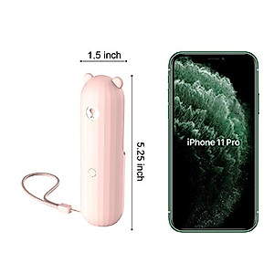 HOPEME Portable Fan, Mini Handheld Fan with 2500mAh Rechargeable Battery, USB Personal Pocket Fan 2 Speed Setting Small Folding Electric Fan for Camping and Outdoor (Pink)