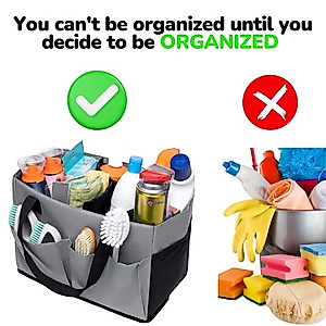 DERABY Cleaning Caddy with Handle and Shoulder Strap Organizer for Cleaning Supplies