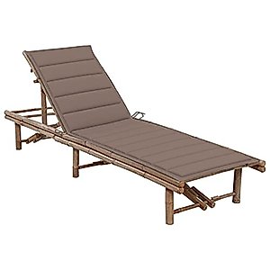 QZZCED Zero Gravity Chair Lounge Sunbathing Chair for Beach Lounge Pool Chairs Patio Sun Lounger with Cushion Bamboo for Patio Pool Lawn Sunbathing