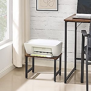 HOMCENES Narrow Console Table with 2 Support Bar and Desktop Printer Stand Bundle, Thin Entryway Table, Small Sofa Table, Industrial Couch Table, Under Desk Printer Table Rack