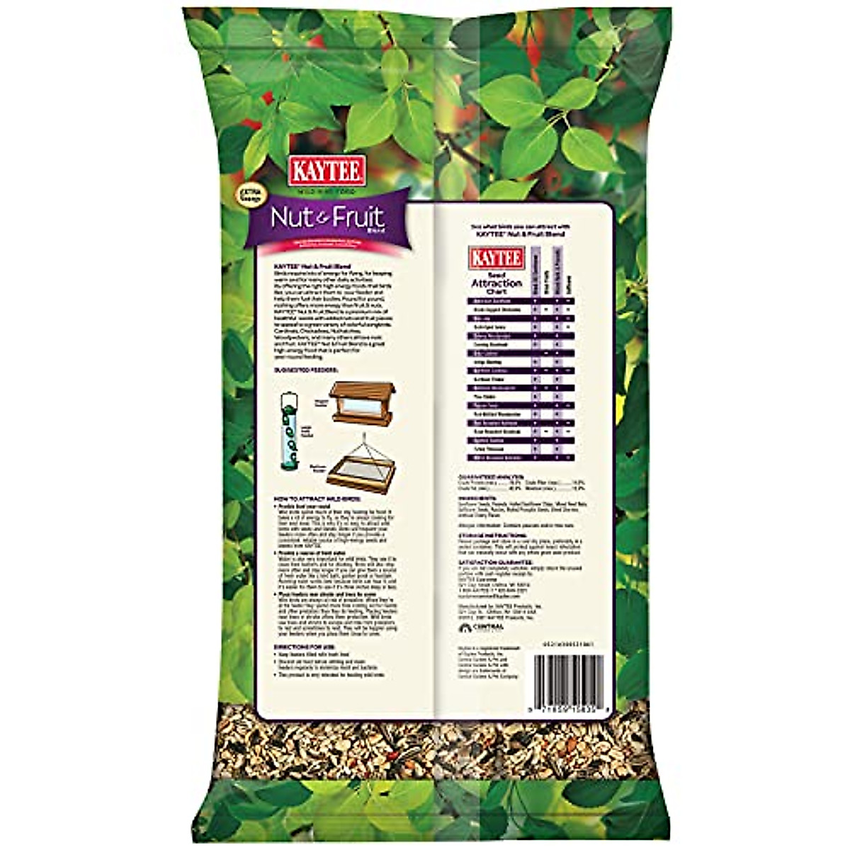 Kaytee Wild Bird Food Nut & Fruit Seed Blend For Cardinals, Chickadees, Nuthatches, Woodpeckers and Other Colorful Songbirds, 5 Pounds