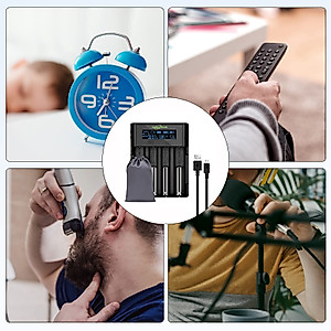 4 Slots 21750 21700 Battery Charger,4 Slots Ni-MH AA 18650 Battery Charger 21700 Charger for 20700 22700 22650 26650 26700 16340 (RCR123) 17670 Battery with PCB Protection Board