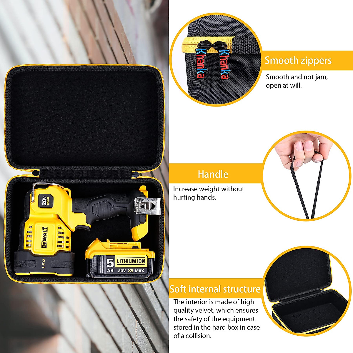 khanka Hard Travel Case Replacement for DEWALT 20V MAX LED Work Light(DCL043)