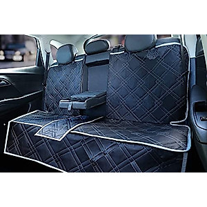 njnj Back Seat Cover Protector for Kids - Waterproof Bench Dog Car Seat Cover Compatible for Middle Seat Belt, Nonslip, Strong Durable Dog Seat Cover, Universal Size Fits for Cars, Trucks & SUVs