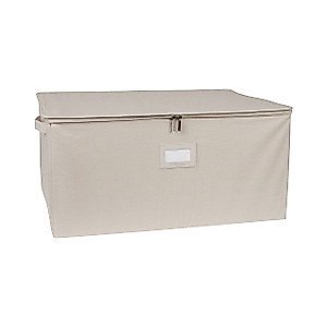 Covermates Platter Serveware Storage Box - Durable Polyester, Dual Zippers, Carrying Handles, ID Window, Kitchen Storage-Beige Heather