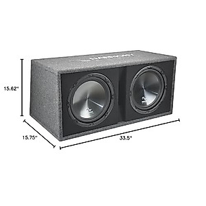 Harmony Audio HA-RD12 Car Rhythm Loaded Dual 12" Vented 1200W Sub Box Enclosure