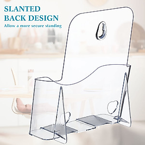 Chinco 10 Pieces Acrylic Brochure Holder Bulk 6 x 8 Inches, Clear Literature Holder Plastic Flyer Display Stand for Pamphlet Vendors Magazine Document Booklet Menu Trifold Wedding Party