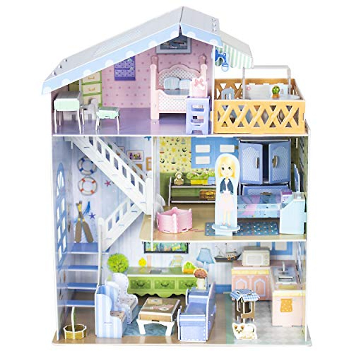 Beach House Haven - My First Dollhouse 3-D Puzzle & Activity Book