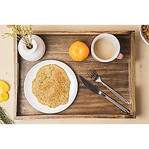 GoCraft Handmade Classic Wooden Tray Large Size | Serveware Kitchen Accessories Tray - 16.5"