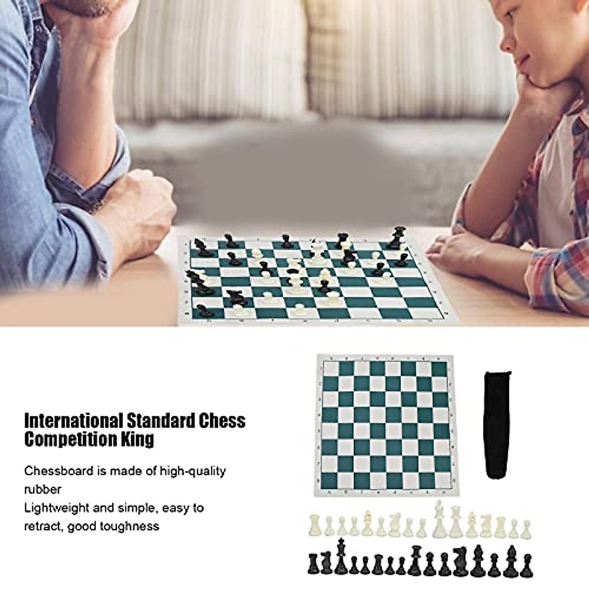 HERCHR Roll Up Chess Set, 32 Tournament Chess with Chess Board and Storage Bag Combo