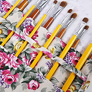 YOLUFER 22 Slot Canvas Art Paint Brush Holder Canvas brush pouch Watercolor Paintbrushes Roll-Up Case Bag for Artist Watercolor Oil Paint Brush