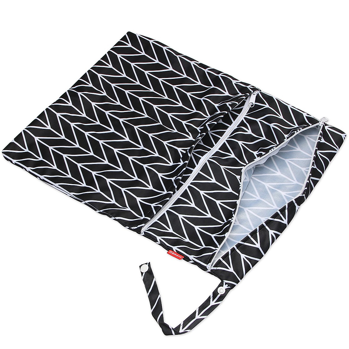 Damero 3pcs Travel Wet and Dry Bag with Handle for Cloth Diaper, Pumping Parts, Clothes, Swimsuit and More, Easy to Grab and Go, Black Arrows