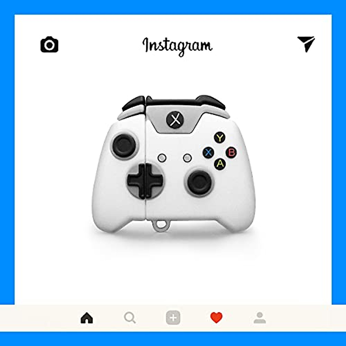 WQNIDE Case for White Game Controller Airpod 2/1, Soft Silicone 3D Cute Cartoon Anime Game Controller Skin Protective Case Design,6in1 Accessories Set with Keychain for Women Girls Boys