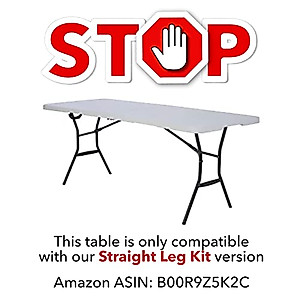 Lift Your Table® Folding Table Risers, Made in The USA, Standing Desk Kit, Easy-to-Use Bent Leg Folding Table Extensions, Raises Folding Tables 14” Inches. Durable, Sturdy. Set of 4, Black