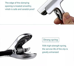 8 Pack Chip Clips - Stainless Steel 3 Inch Heavy Duty Metal Large Bag Clips for Tightly Sealed Coffee, Snack, Potato Bags - Kitchen & Office Usage Silver