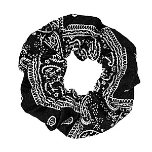 Bandana Print Scrunchies Hair Ties, 5PCS Cotton Hair Elastics for Women