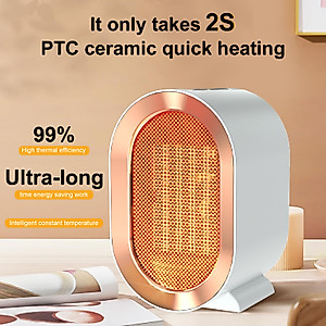 Swocky Indoor Electric Portable Space Heater, 1200W Personal Desk Heater, Fast Quiet Heating Ceramic with Thermostat for Large Room,Bedroom and Office Use (Black)