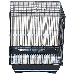 YML A1124MBLK Flat Top Small Parakeet Cage, 11" x 8.5" x 14"