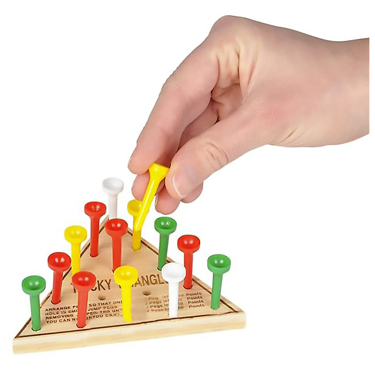 The Dreidel Company Classic Wooden Tic-Tac-Toe Board Games, Great for Prizes, 4.5" (Triangle Game, Single)