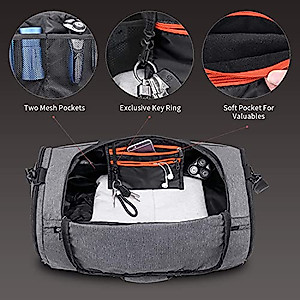 Canway Sports Gym Bag, Travel Duffel bag with Wet Pocket & Shoes Compartment for men women, 45L, Lightweight