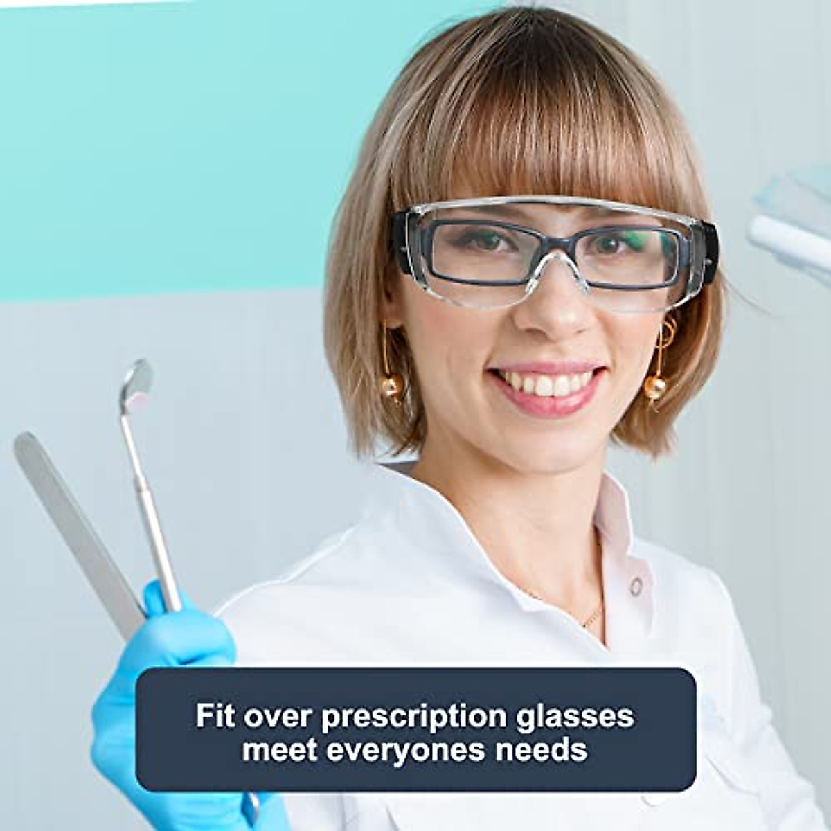 Anti Fog Safety Glasses With Lights For Women And Men - Night Work Goggles Over Eyeglasses , Anti Scratch Clear Lens Rechargeable Use In The Lab, Shooting, Welders, Woodworking